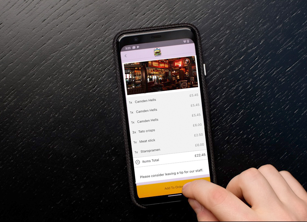 Contactless Mobile Order & Pay at Table for Pubs, Bar & Clubs - Aircharge